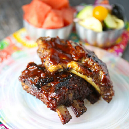 Hawaiian Style BBQ Short Ribs with Grilled Pineapple - Our Best Bites