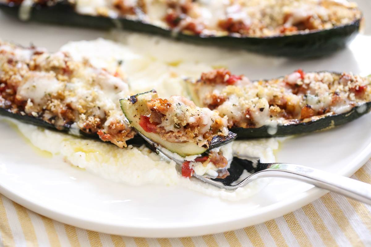 Grilled Stuffed Zucchini - Our Best Bites