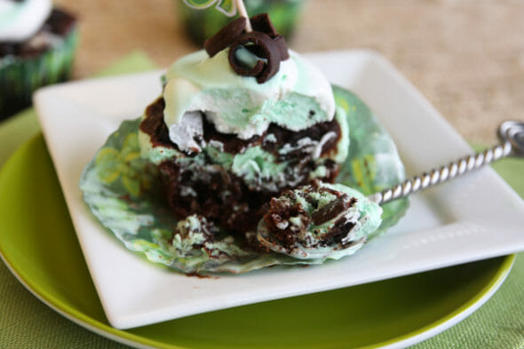 Mint-Chip Ice Cream Brownie Squares - Our Best Bites