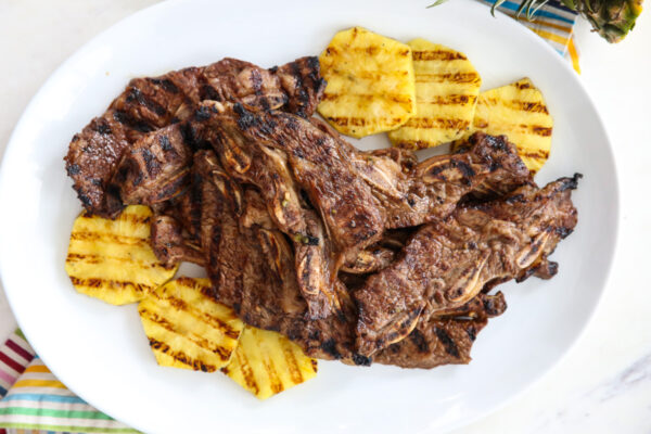 Hawaiian Style BBQ Short Ribs with Grilled Pineapple - Our Best Bites