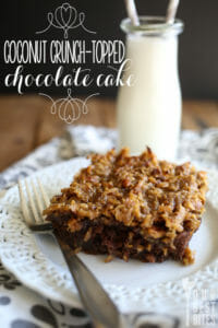 Coconut Crunch-Topped Chocolate Cake - Our Best Bites