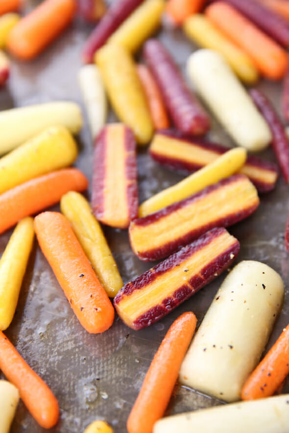 Roasted Rainbow Carrots with Balsamic Glaze - Our Best Bites
