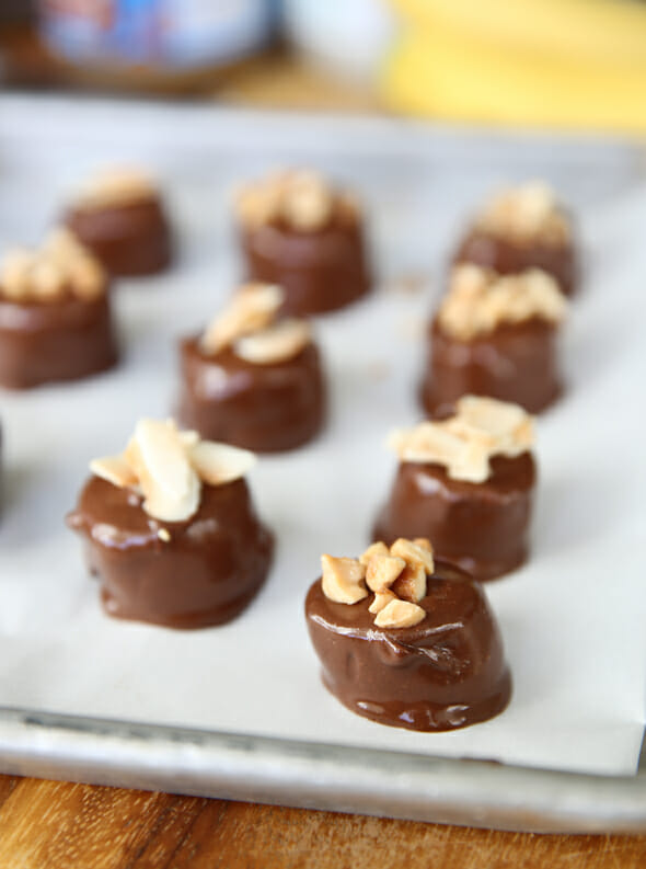 Frozen Peanut Butter-Chocolate Banana Bites - Our Best Bites