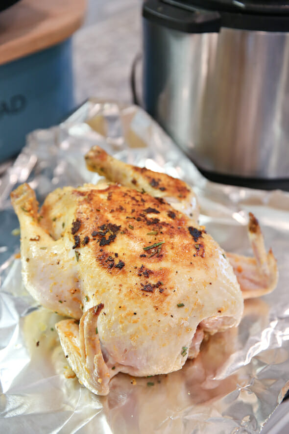 - pressure cooker whole roasted chicken with lemon and rosemary