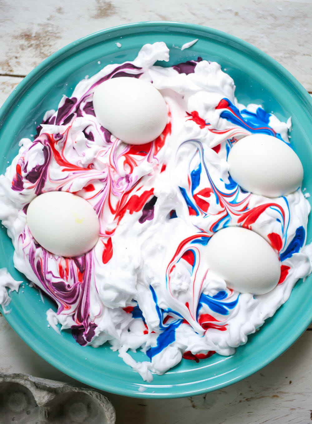 Shaving Cream Dyed Easter Eggs Our Best Bites Shaving Cream Dyed Easter Eggs Our Best Bites