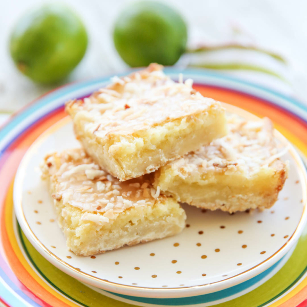 Lime Bars with Coconut Shortbread Crust - Our Best Bites