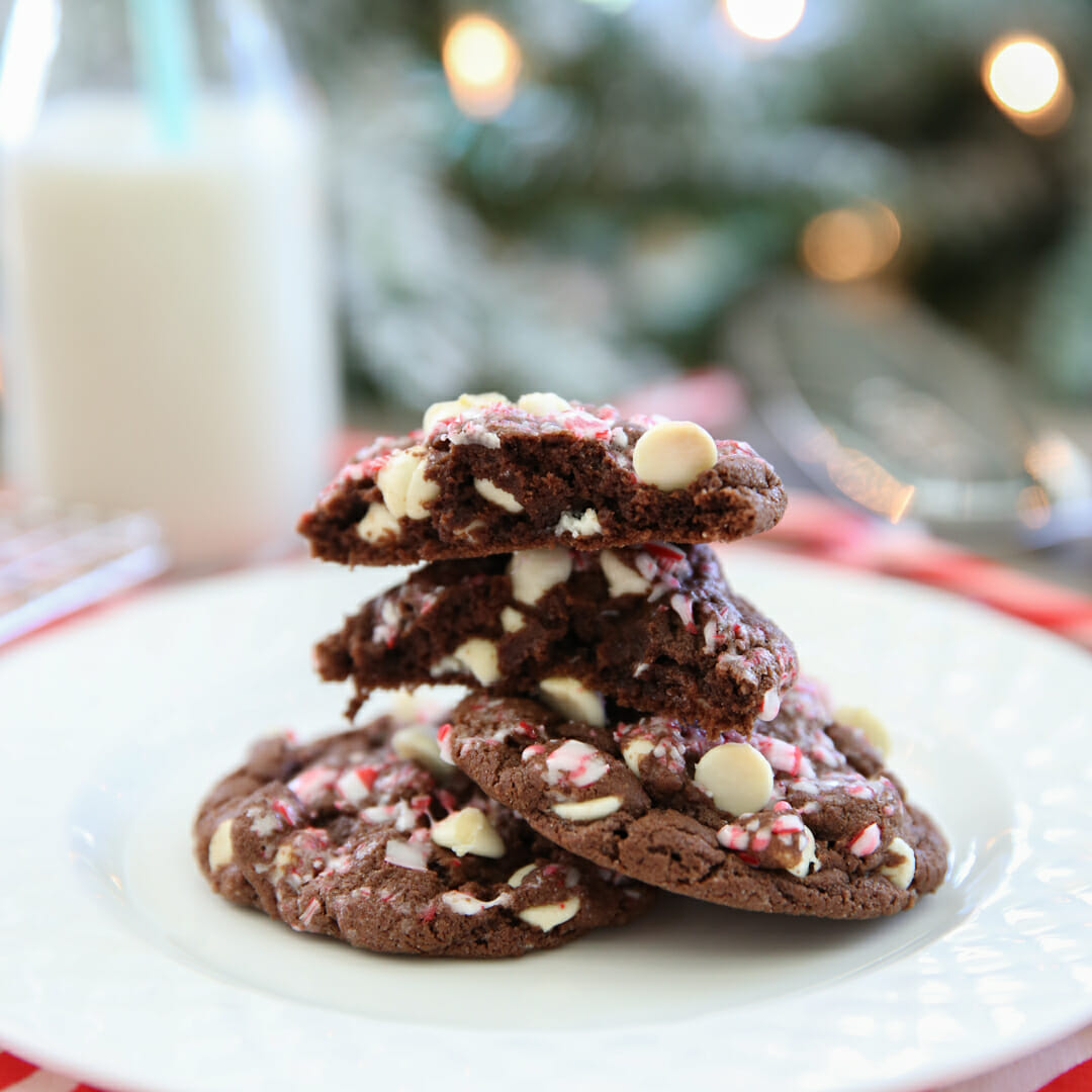 Candy Cane Cookies with Chocolate Mint - Our Best Bites