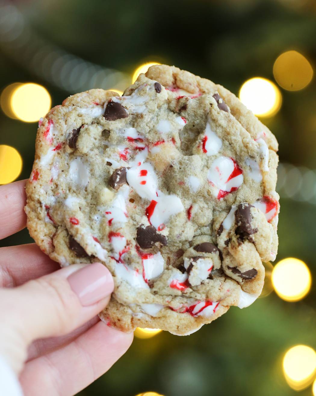 Peppermint Candy Cane Chocolate Chip Cookies - Our Best Bites